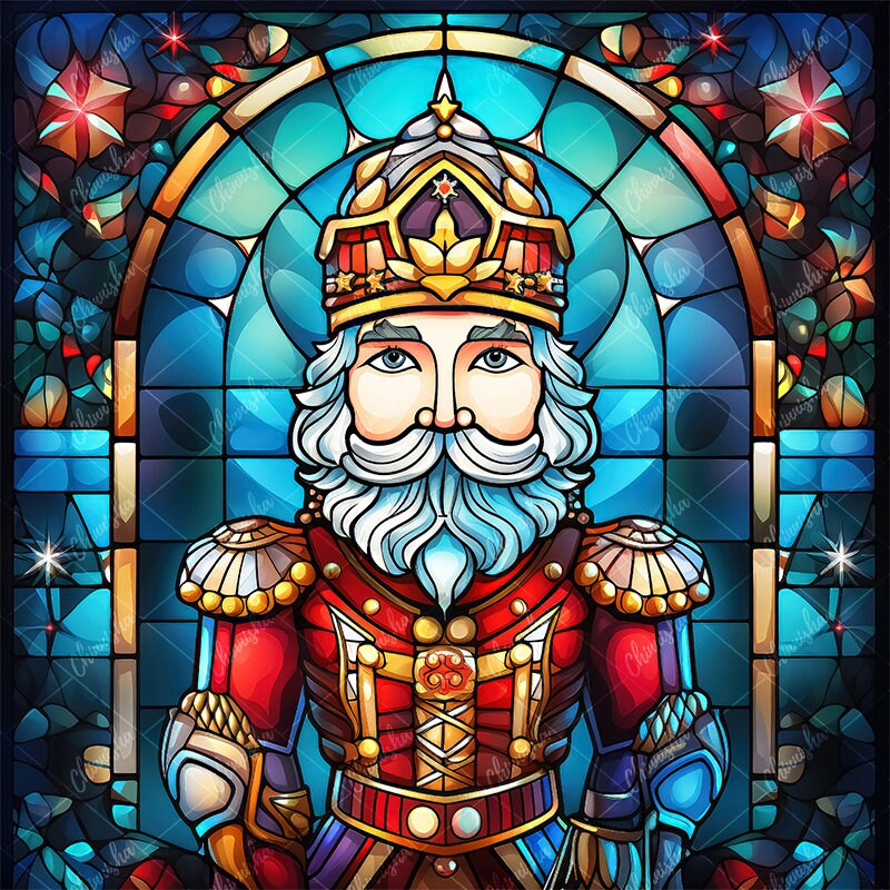 8 Stained Glass Nutcracker Digital Papers Christmas Tumbler - Etsy
