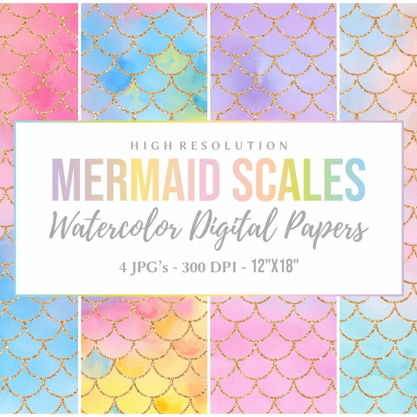 Watercolor Mermaid - Etsy