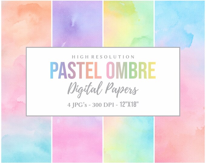 Pastel Watercolor Digital Paper, Free Commercial Use, Digital Scrapbook ...