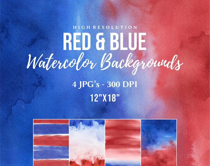 Watercolor Black and Red Digital Papers, Abstract Digital Backgrounds ...