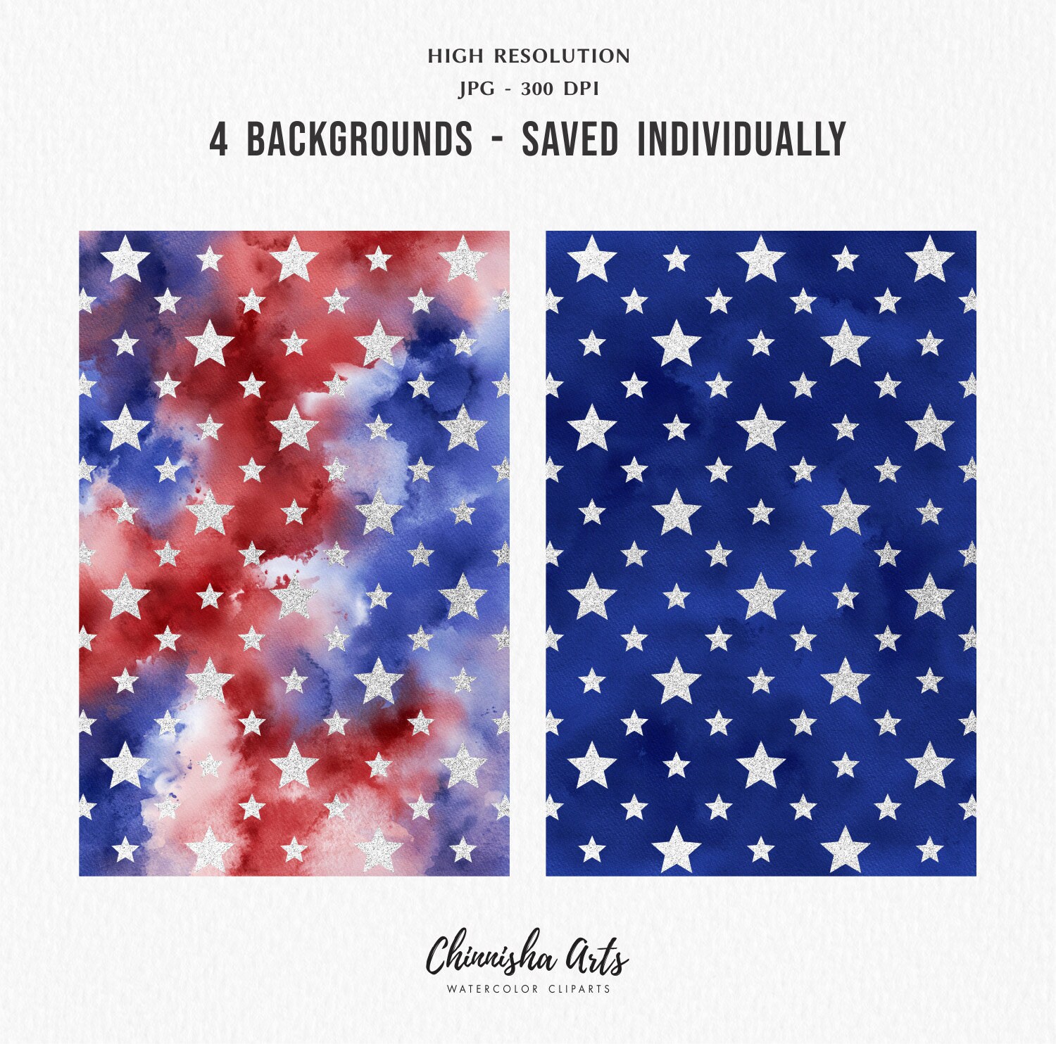 Watercolor Patriotic Digital Paper Pack Free Commercial Use - Etsy