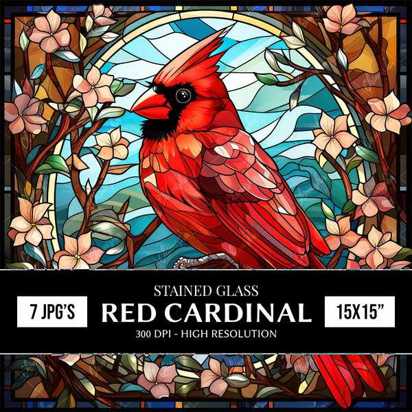Stained Glass Cardinal Pattern - Etsy