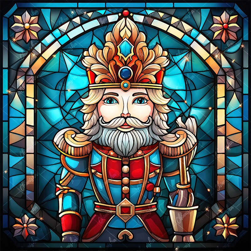 8 Stained Glass Nutcracker Digital Papers Christmas Tumbler - Etsy