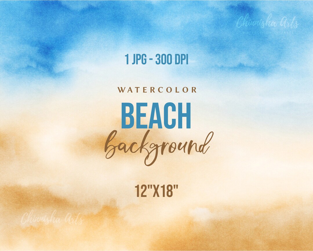 Beach Watercolor Background Beach Digital Paper Background - Etsy