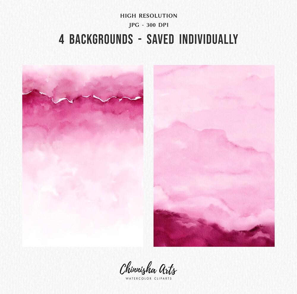 Burgundy & Pink Watercolor Backgrounds Free Commercial Use - Etsy