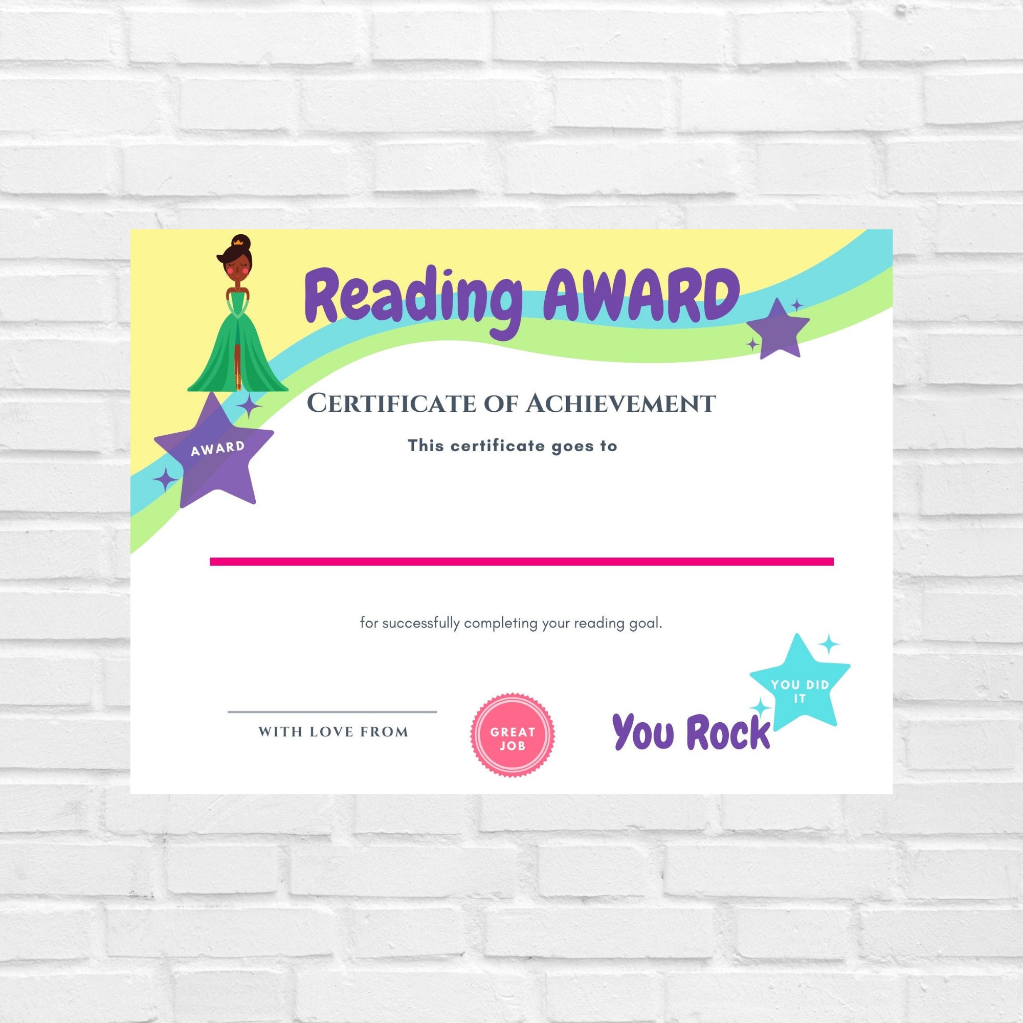Reading Certificate Templates For Kids