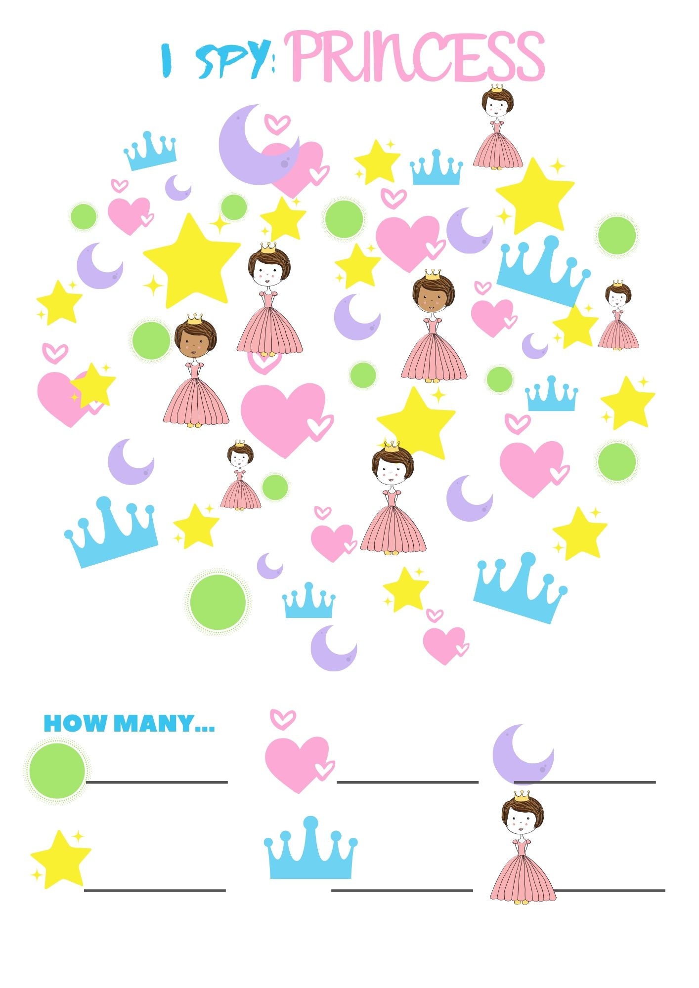 Printable Princess Activity Sheets Princess Party Activity - Etsy