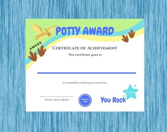 Editable Potty Training Award Certificate Potty Training - Etsy