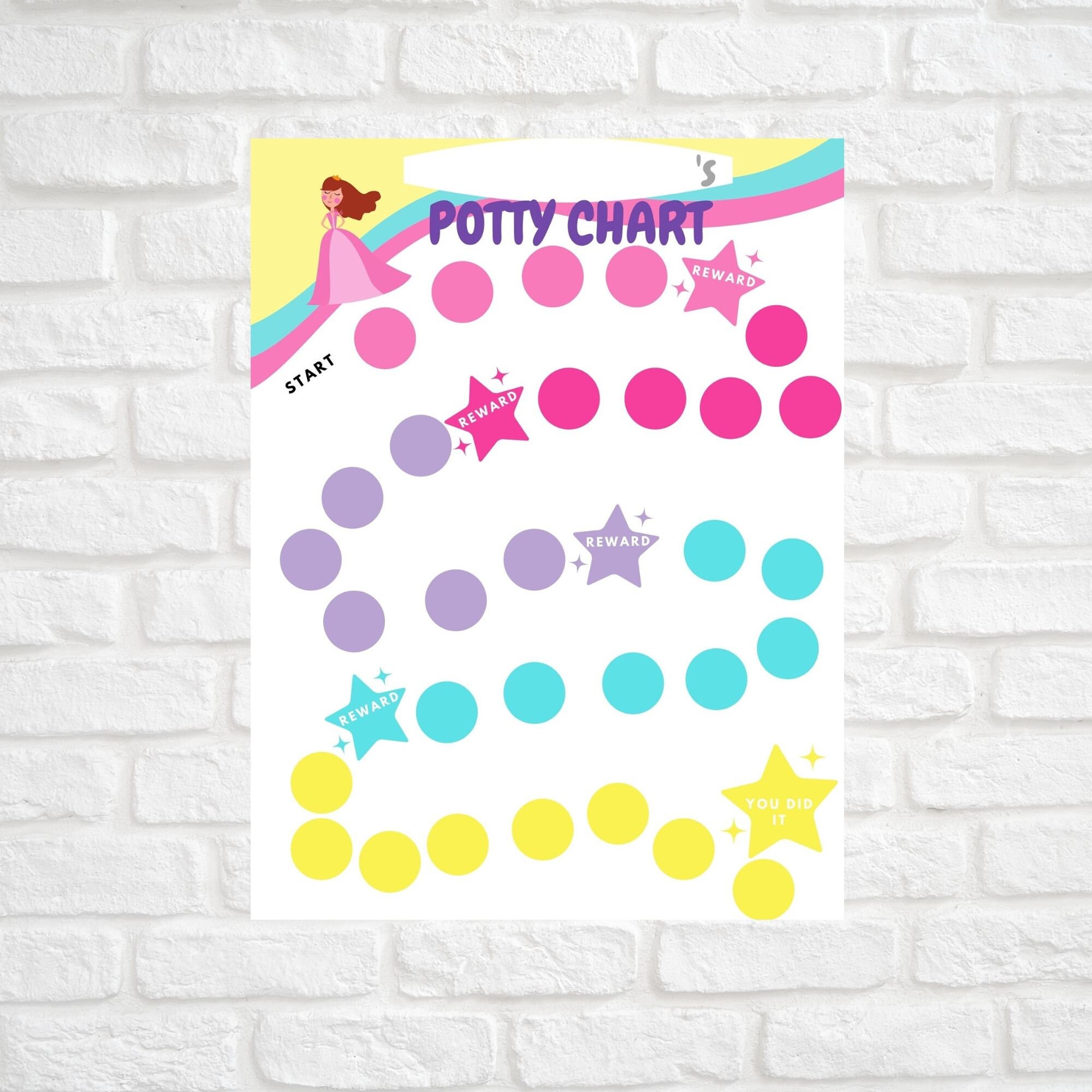 Princess Potty Printable Reward Chart - Etsy India