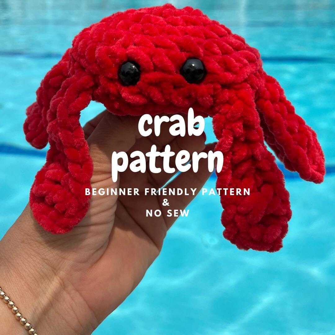 Crab Crochet Plushie Pattern | PDF Download | Beginner Friendly No Sew ...