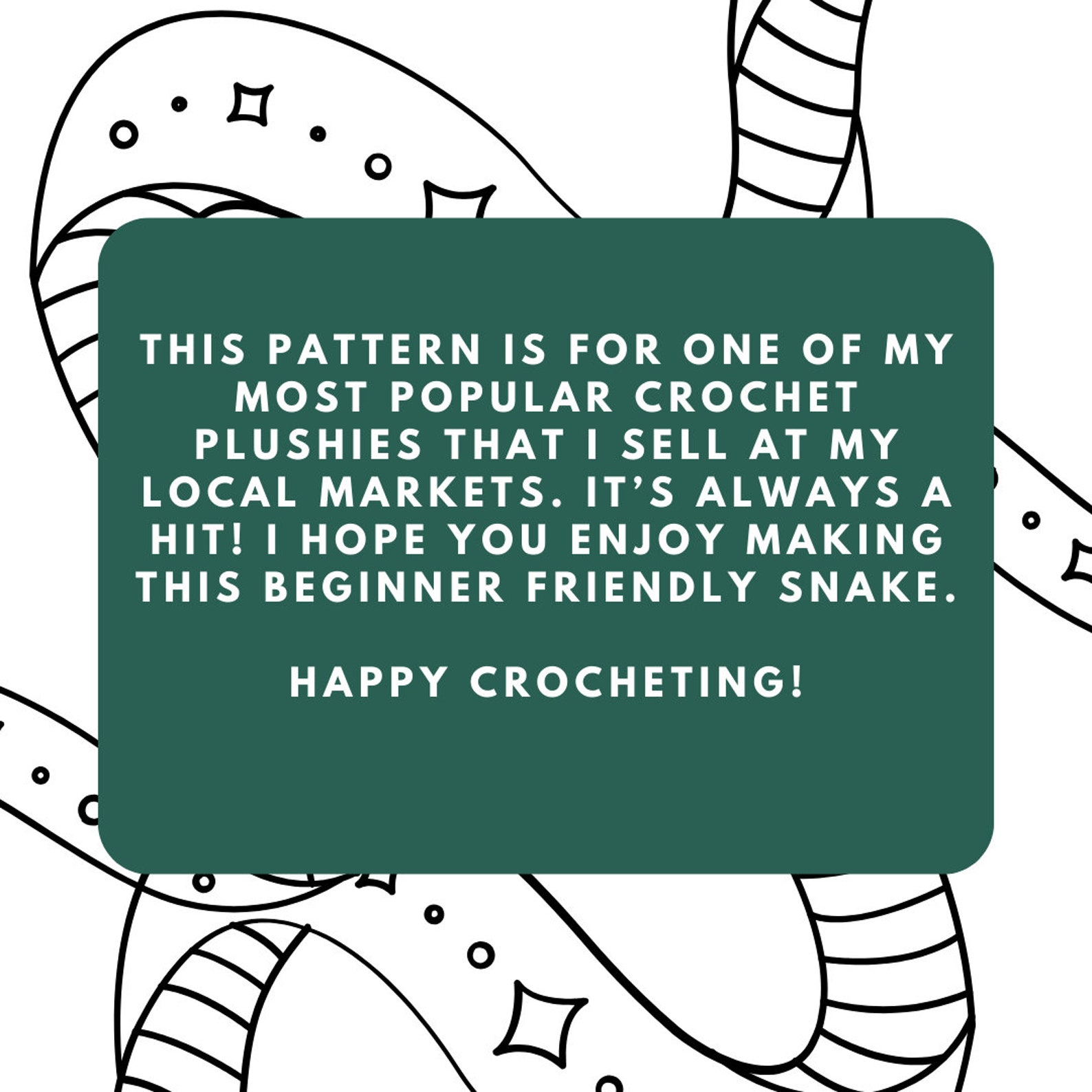 Snake Crochet Pattern Easy Snake Plushie Pattern PDF Download Beginner ...