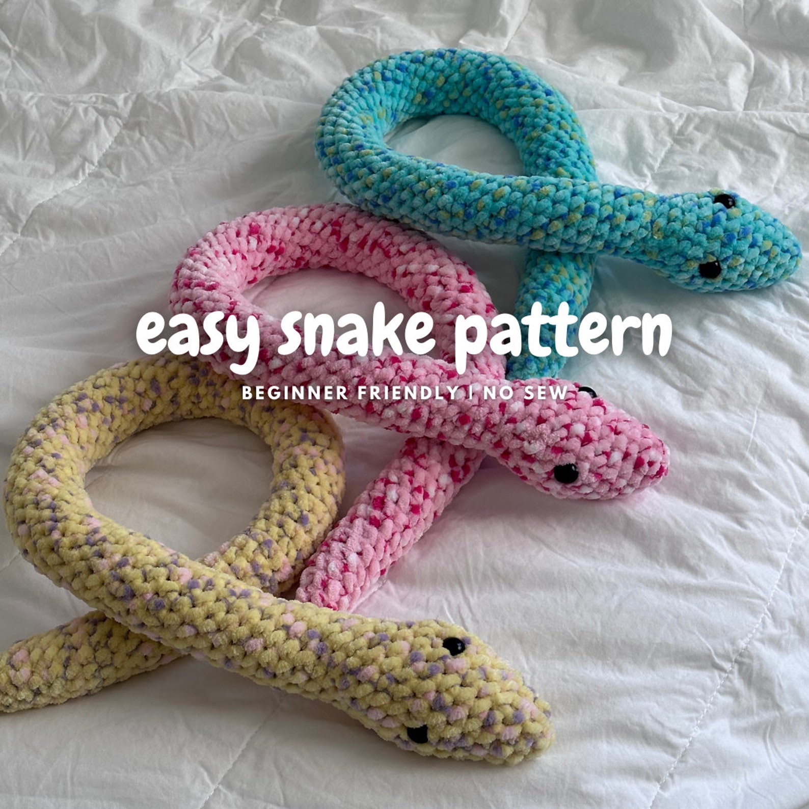 Snake Crochet Pattern Easy Snake Plushie Pattern PDF Download Beginner ...