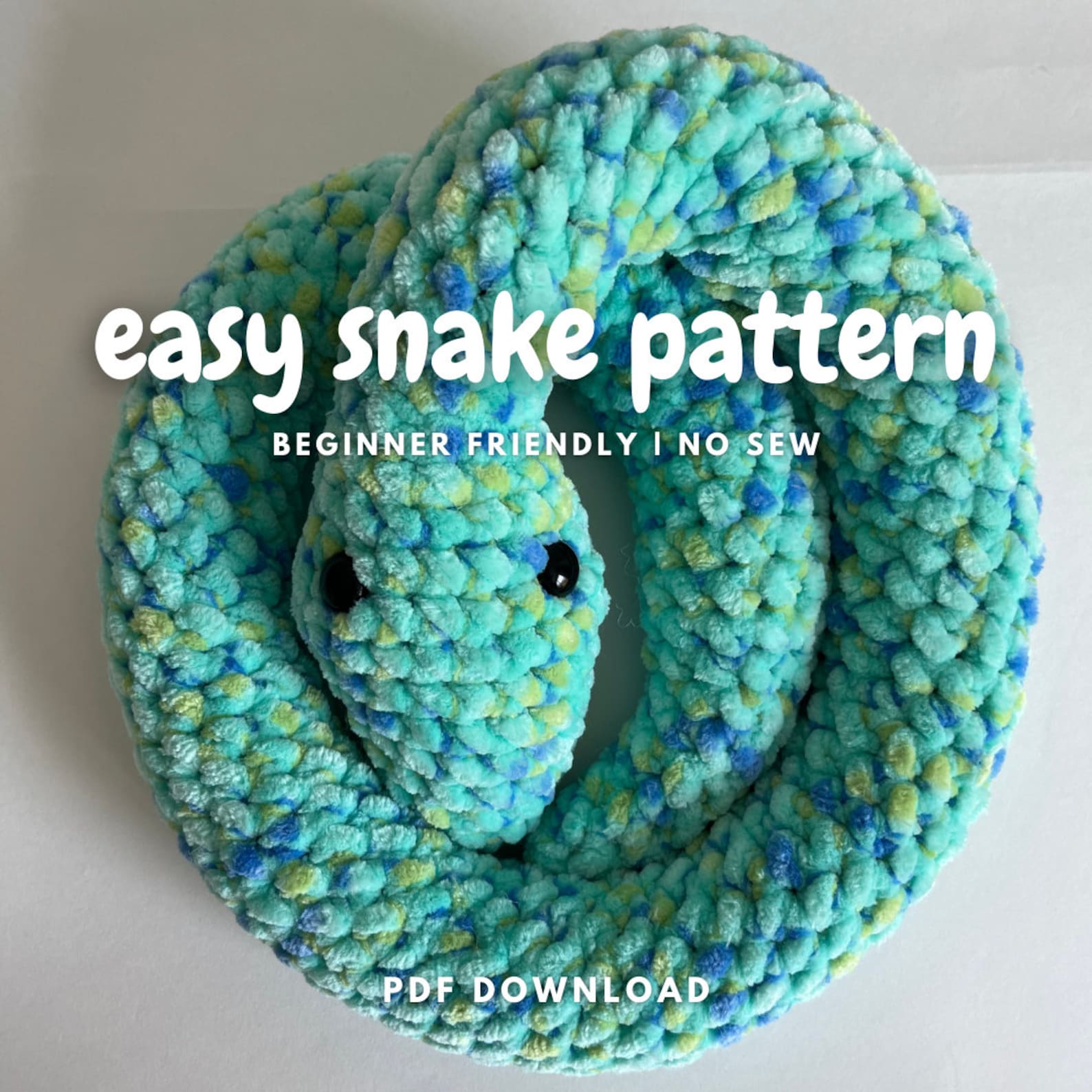 Snake Crochet Pattern Easy Snake Plushie Pattern PDF Download Beginner ...