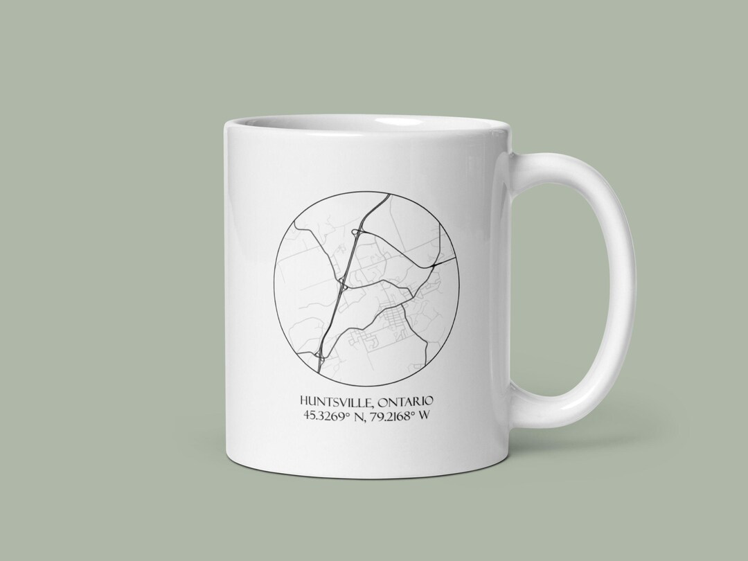 Custom Muskoka Map Mug, Huntsville Bracebridge or Gravenhurst Design ...
