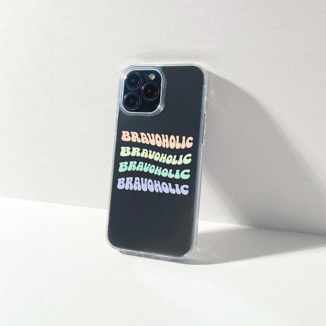 Bravoholic Retro Wavy Font Clear Phone Case, Iphone® & Samsung Galaxy ...