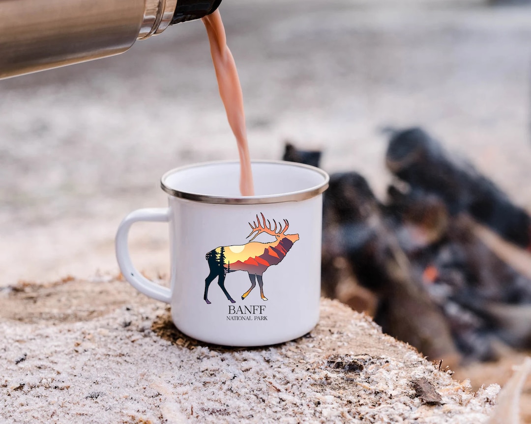 Banff National Park Souvenir, Nature-themed Enamel Mug, Banff Camping ...