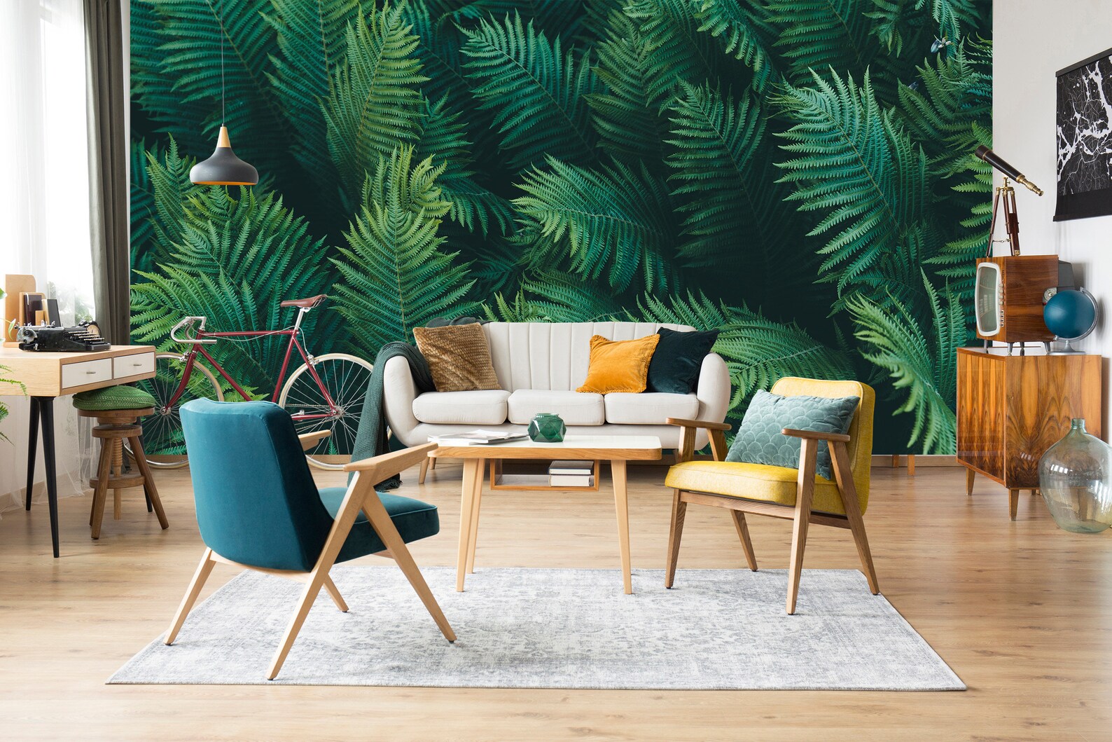 Deep Tropical Fern Wall Mural Bedroom Wallpaper Living Room - Etsy UK