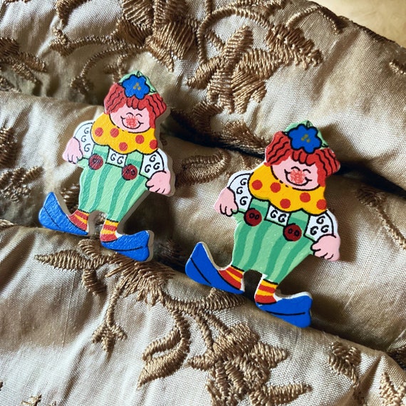 Happy Clown Post-back Earrings - Etsy