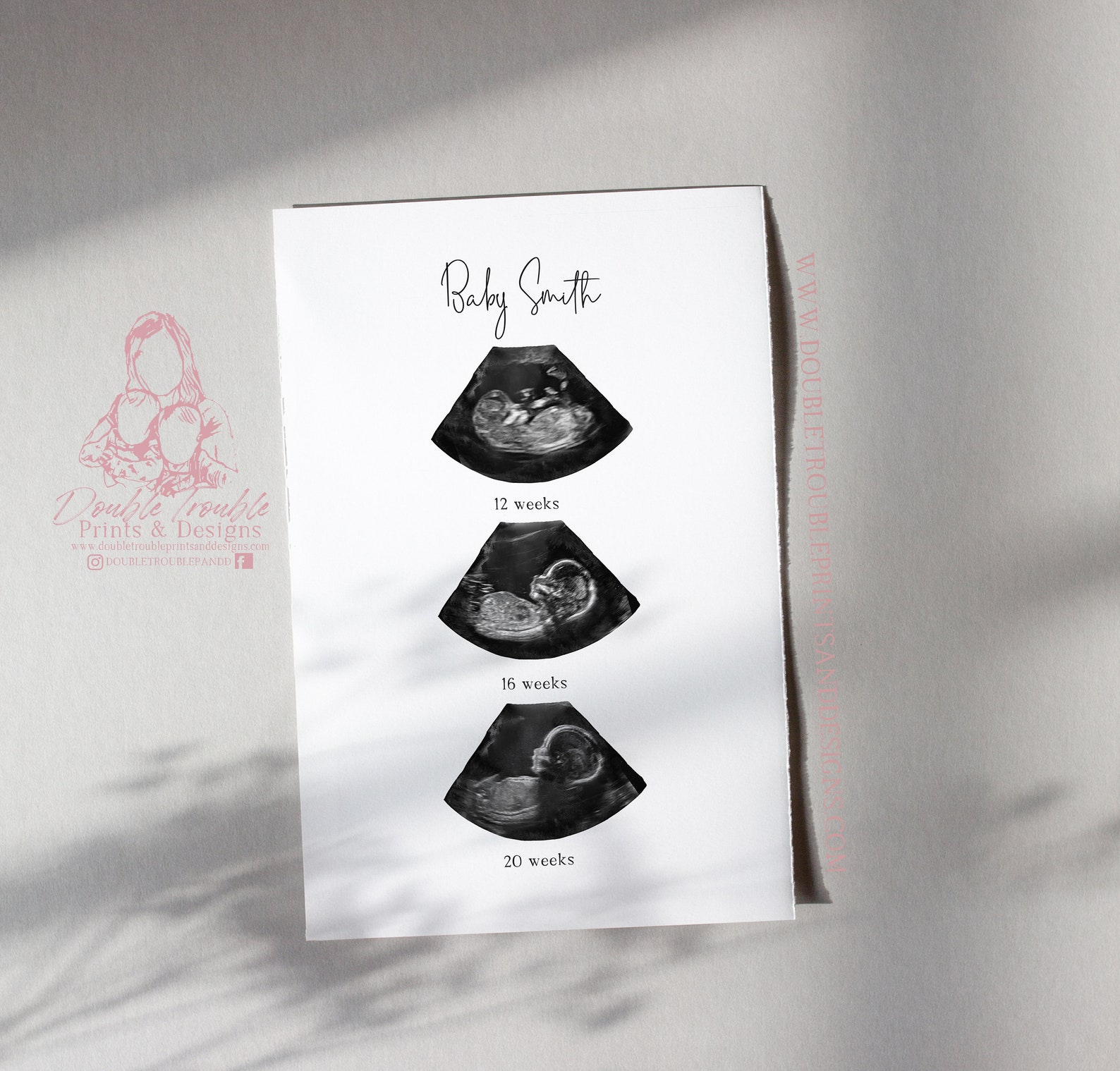 Personalized Baby Scan Keepsake Print - Ultrasound Art, Expecting Mum ...