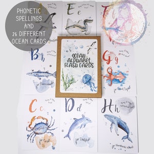 Educational Fun Ocean Flash Cards Alphabet, Learning, Teaching, School ...