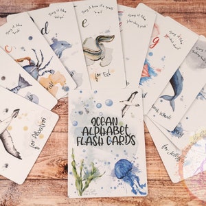 Educational Fun Ocean Flash Cards Alphabet, Learning, Teaching, School ...