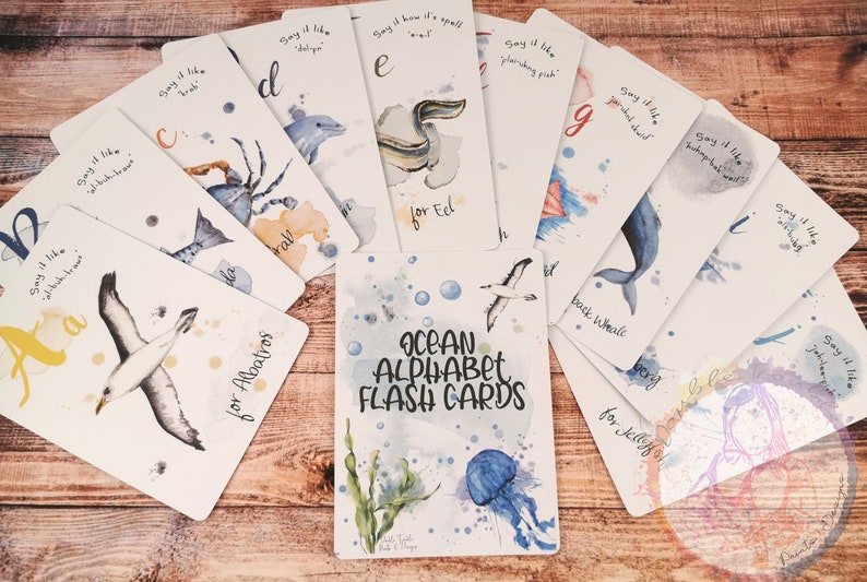 Educational Fun Ocean Flash Cards Alphabet, Learning, Teaching, School ...