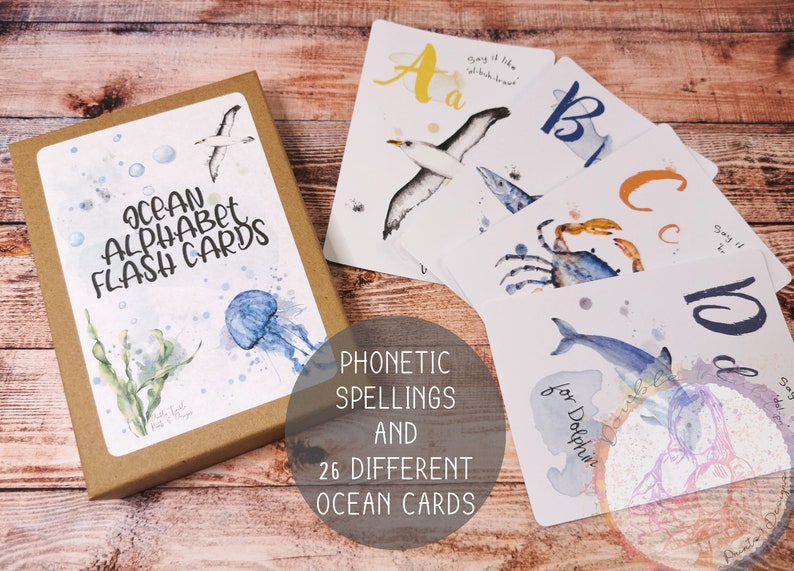 Educational Fun Ocean Flash Cards Alphabet, Learning, Teaching, School ...
