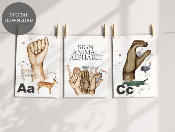 ASL DIGITAL DOWNLOAD Educational Fun American Sign Language - Etsy