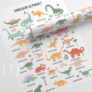 DINOSAUR NURSERY POSTER, Alphabet Dino Print, Play Room Decor ...