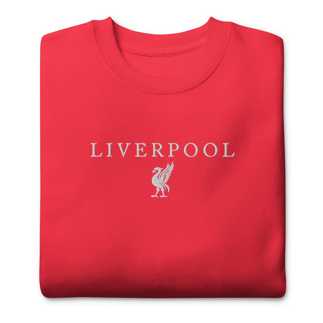 Liverpool FC Embroidered Crewneck Sweatshirt – Liverbird Logo & Classic ...
