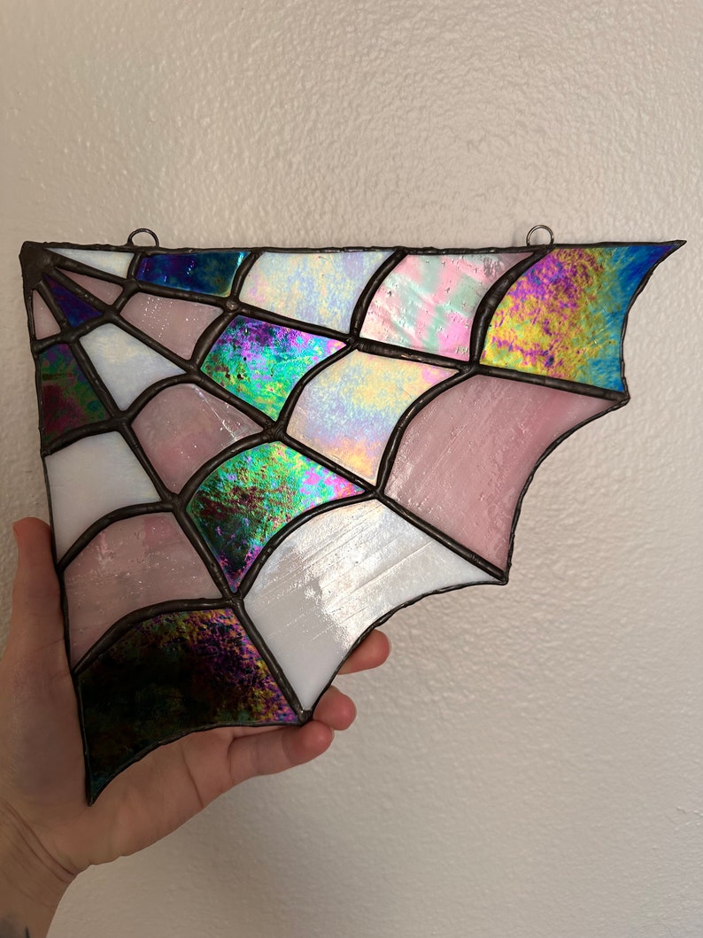 Stained Glass Spider Web Corner Hanging - Etsy