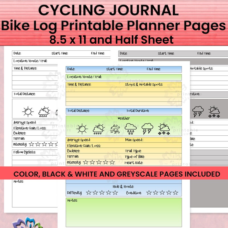 Bicycle Log Journal - Etsy
