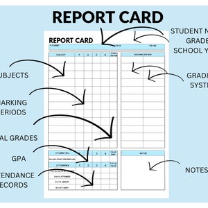 Homeschool Report Card Printable | Student Performance Tracker for ...