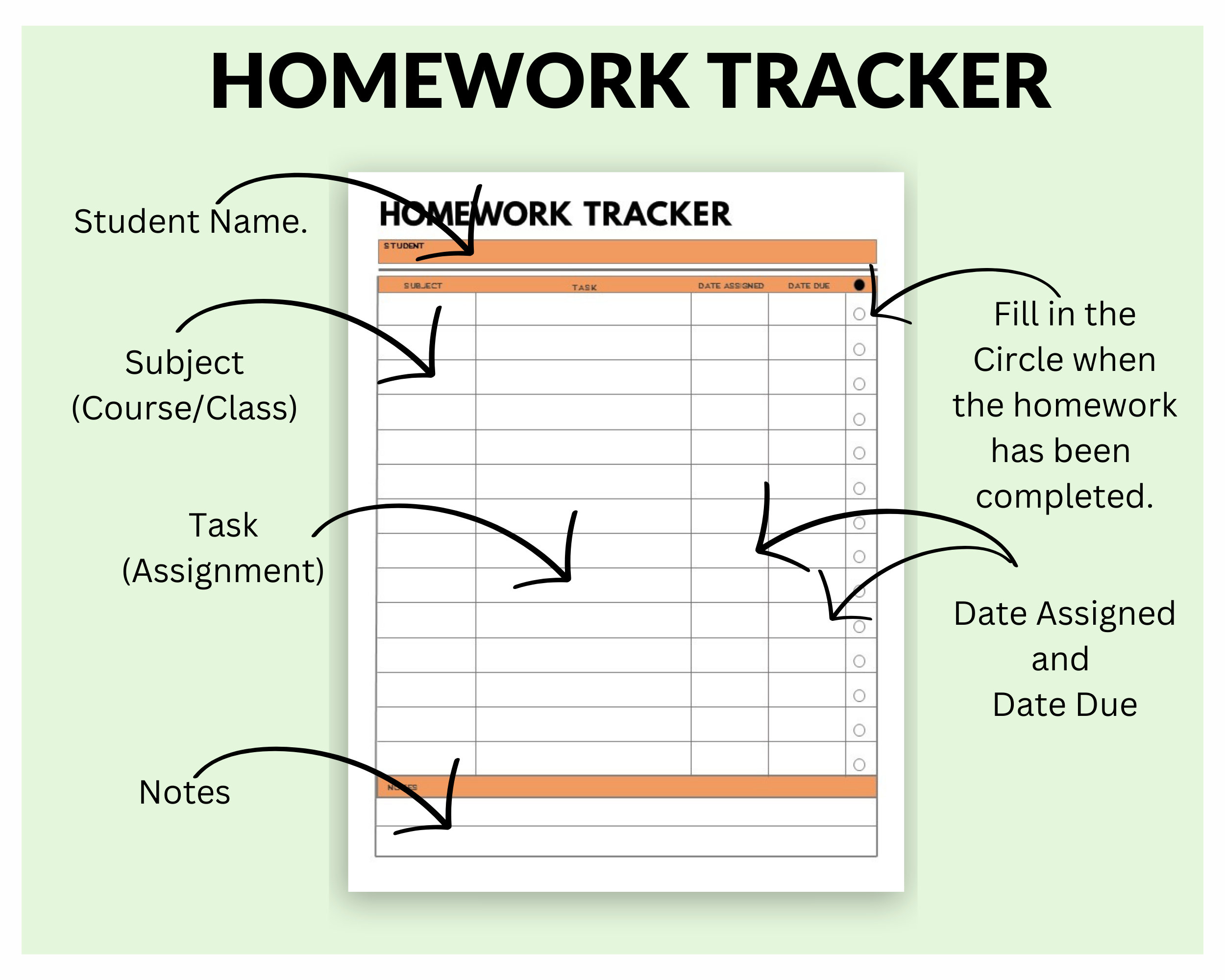 Homework Tracker Printable for Busy Students to Simplify Your Study ...