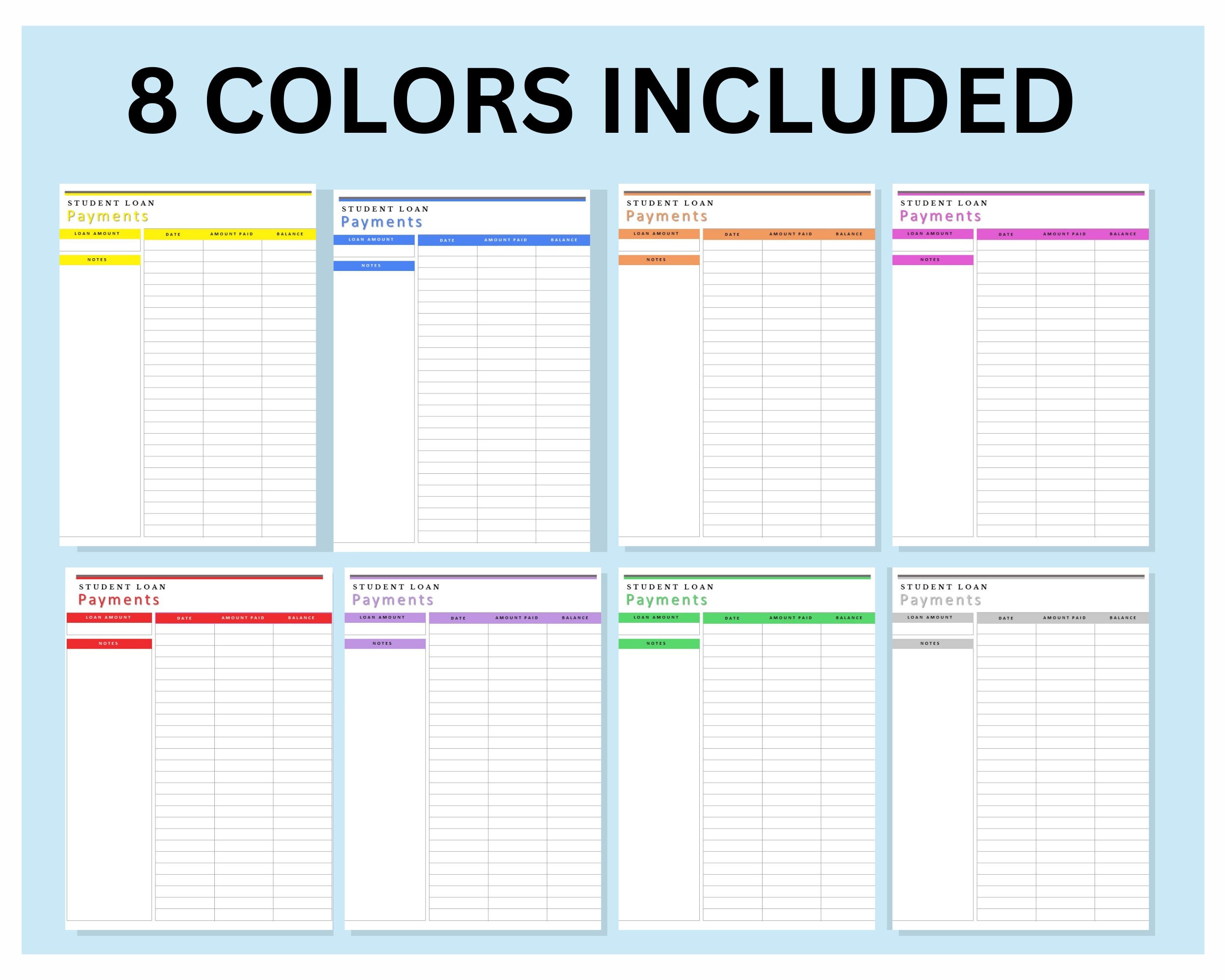 Student Loan Payment Tracker | Printable Organizer for Loan Repayment ...