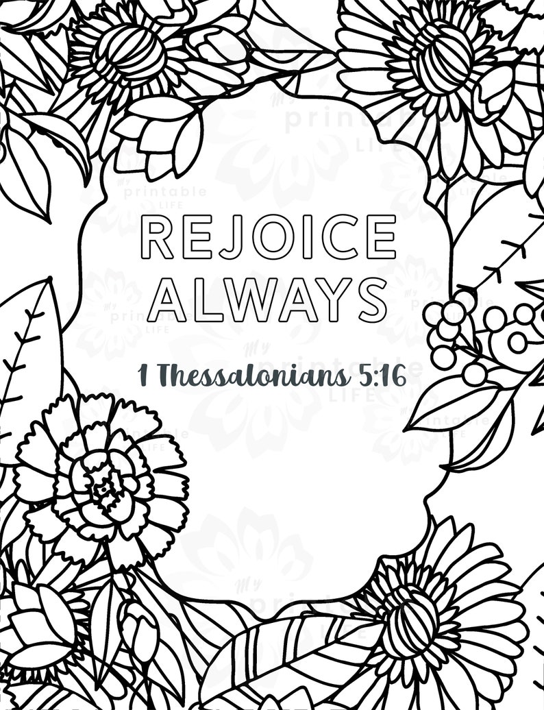 Bible Verse Coloring Pages Set of 6 Inspirational Quotes DIY Adult ...