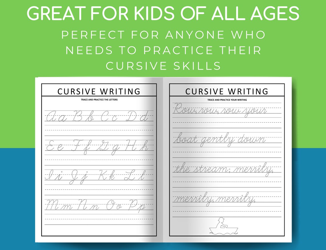 Cursive Tracing and Writing Practice Worksheets Alphabet A Z Tracing ...