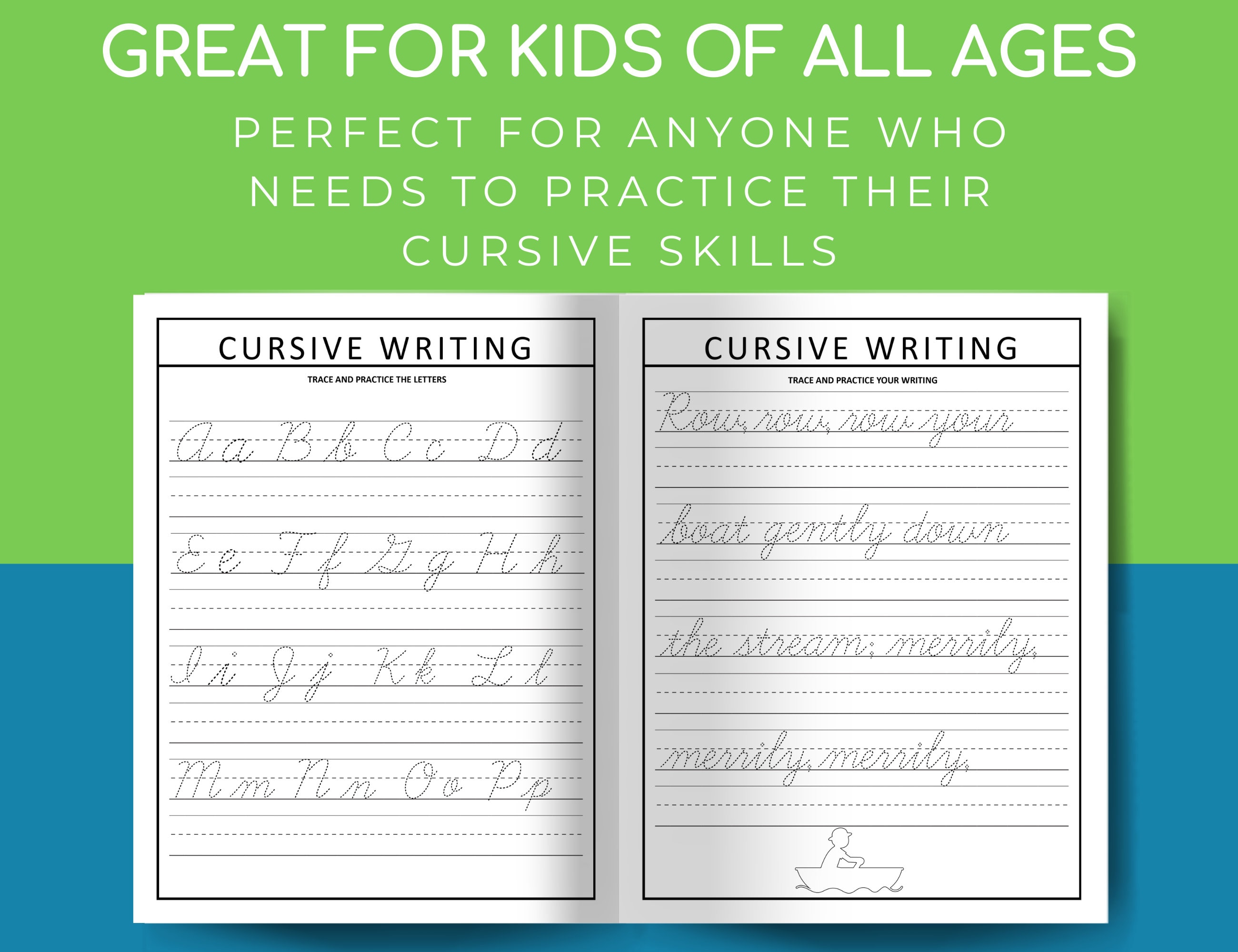 Cursive Tracing and Writing Practice Worksheets Alphabet A - Z Tracing ...