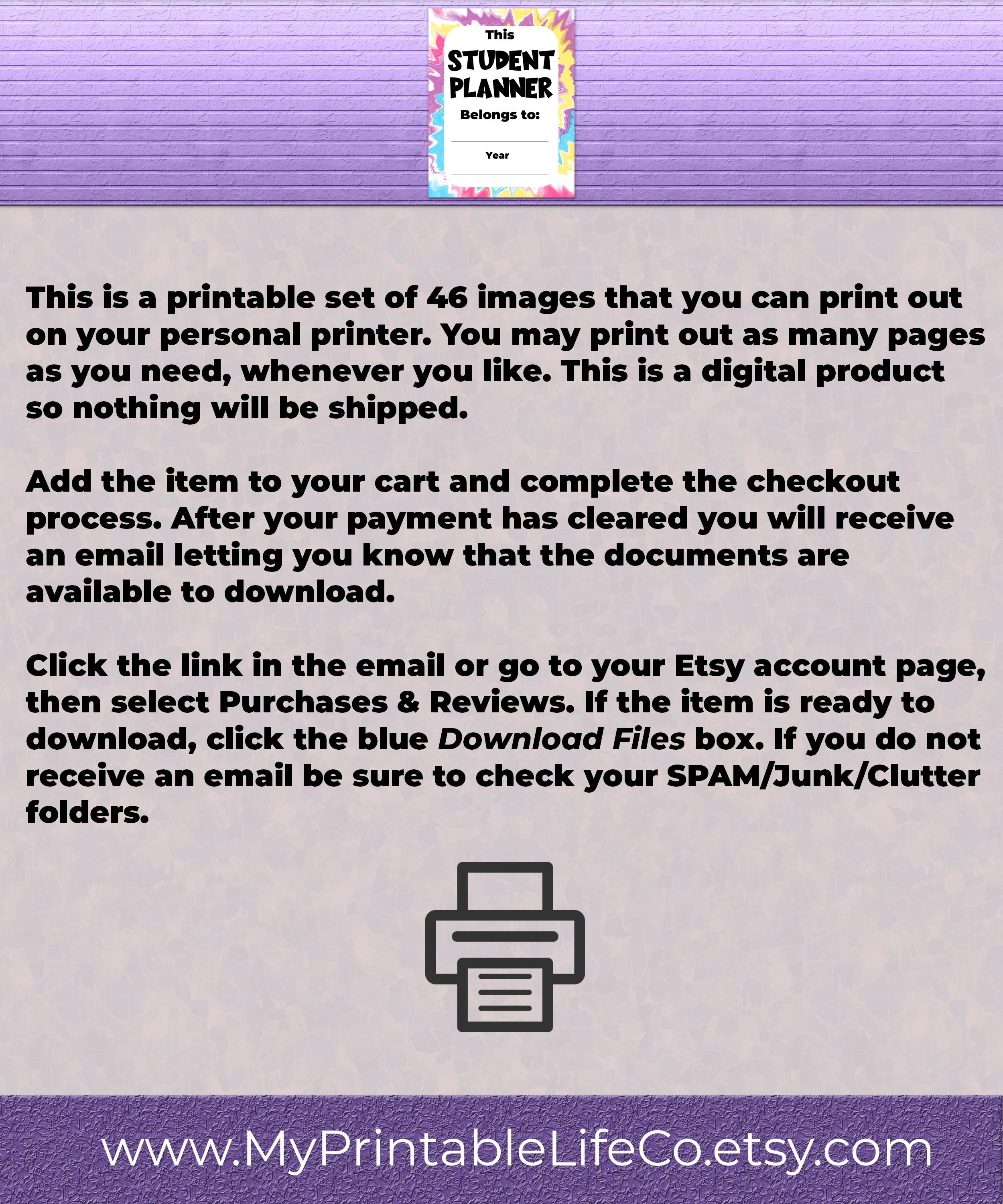 Student Planner Printable, Undated School Planner, Homework Planner ...