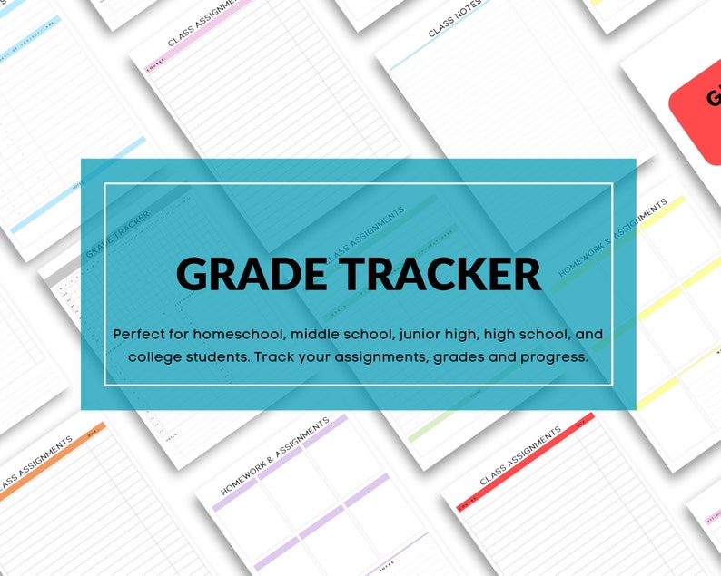 Printable Grade Tracker for Homeschool, School, and College Students ...