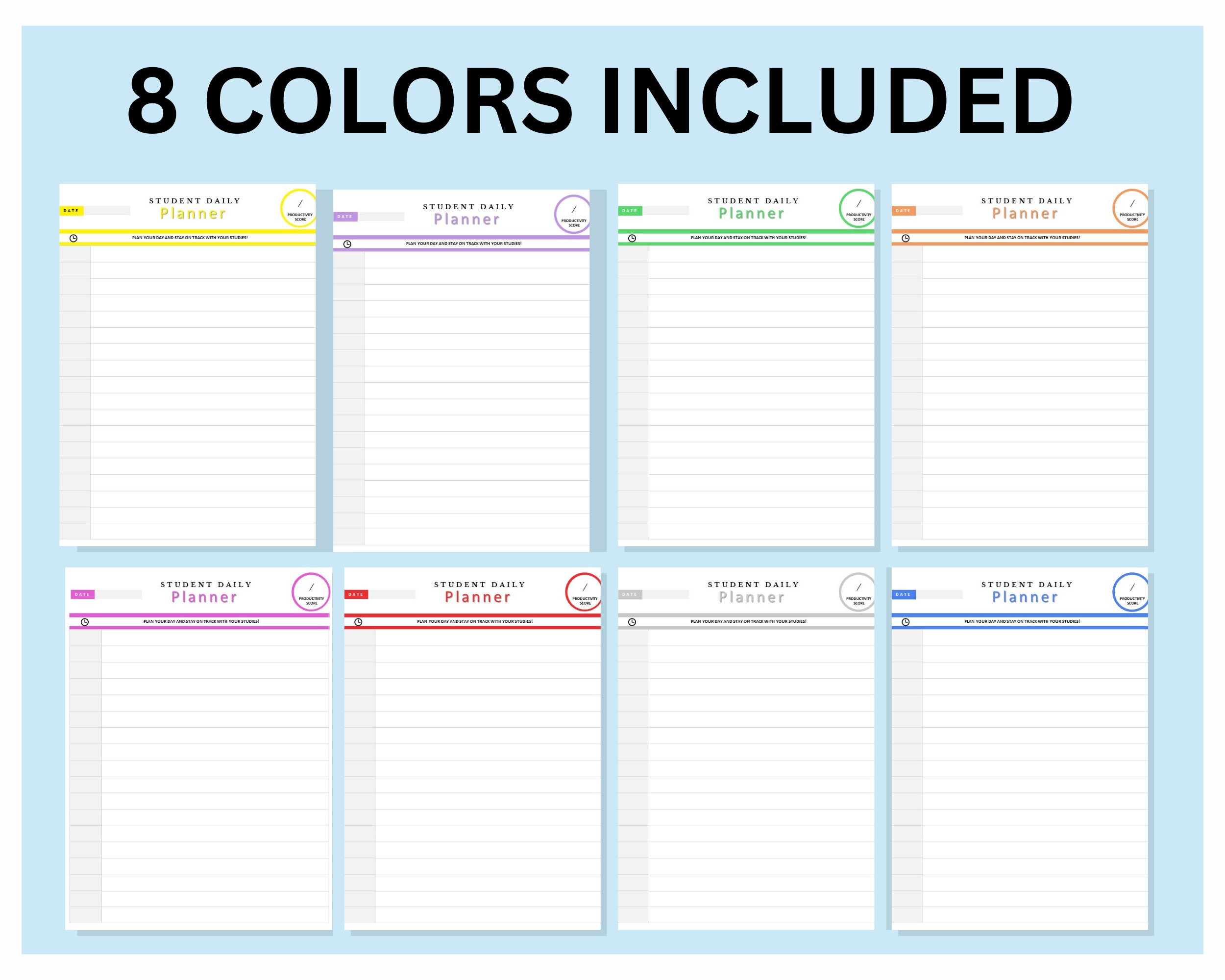 Student Daily Planner Page Printable Tool for Daily Organization - Etsy