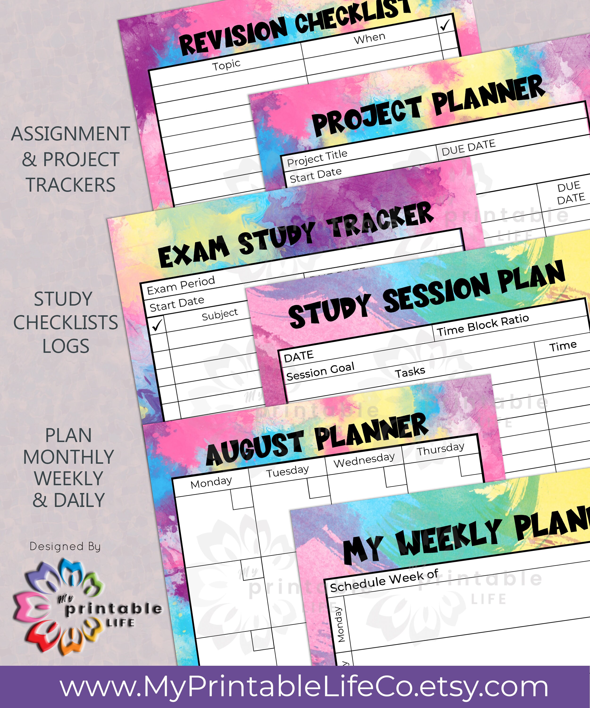 Student Planner Printable, Undated School Planner, Homework Planner ...