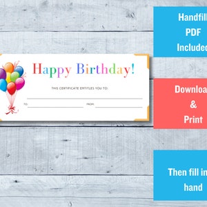 Happy Birthday Certificate | Customizable Canva Template | Instant ...