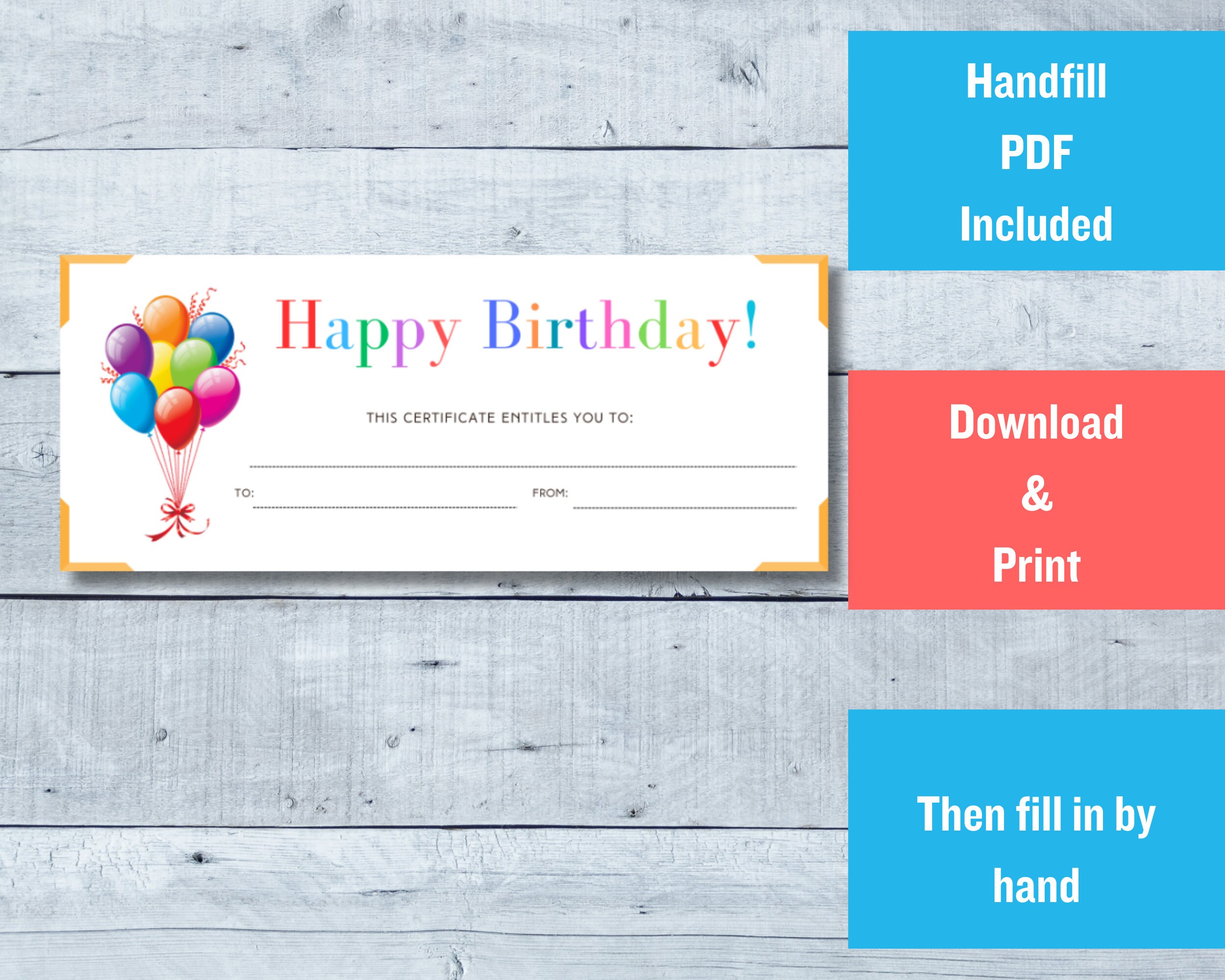 Happy Birthday Certificate | Customizable Canva Template | Instant ...