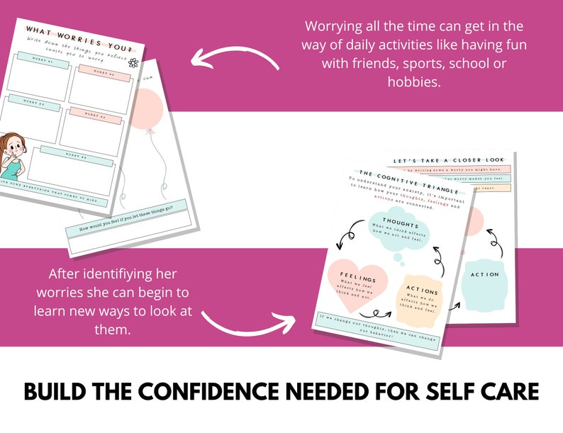 CBT Worksheets for Girls, Ages 7-12 Cognitive Behavioral Therapy - Etsy