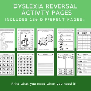 Dyslexia Letter Reversals Worksheets for the Letters B, D, P, Q, T, and ...