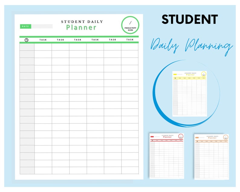 Student Daily Planner Page Printable Organizer - Etsy