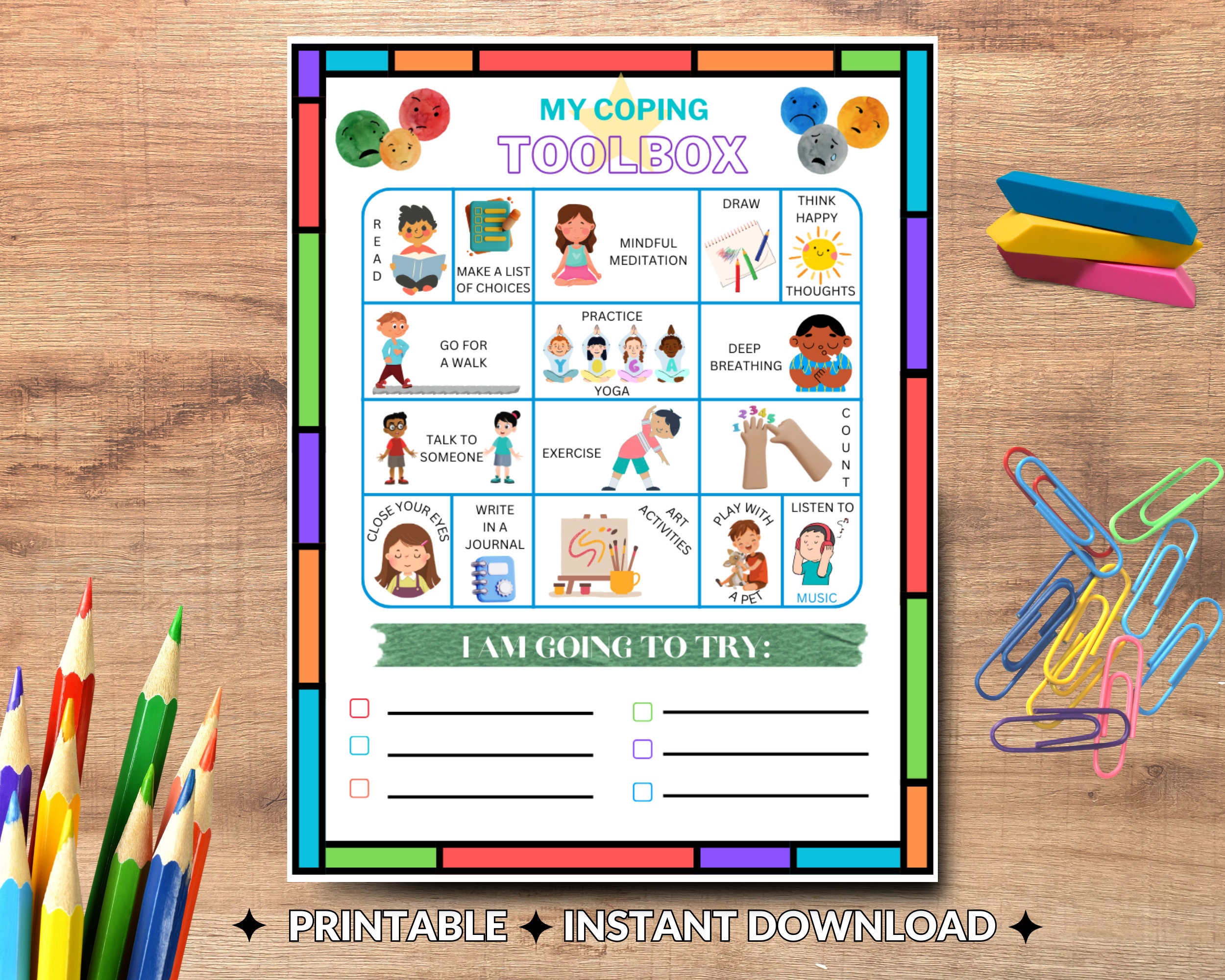 Kids' Emotions Worksheets | Emotional Intelligence Self-control ...