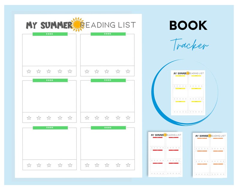 My Summer Reading List For Kids And Adults Printable Tracker Etsy