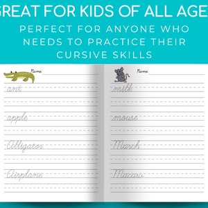 Cursive Writing Worksheets Alphabet A - Z Tracing Guide Practice ...